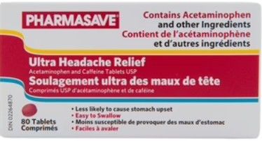 Pharmasave Acetaminophen Ultra Headache Relief - 80 Tablets ...